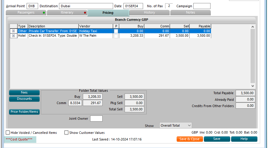 Green and red dot indicators on the pricing tab – Dolphin Dynamics Help ...