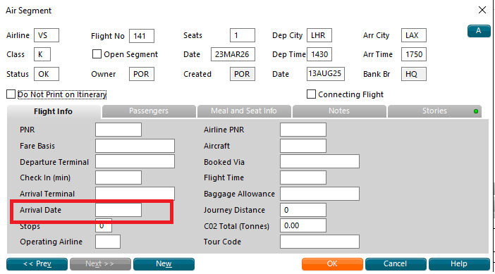 Top Tip - Flight Arrival Date Calculation – Dolphin Dynamics Help Centre