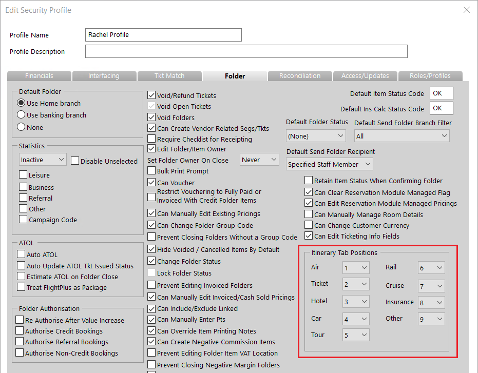 Travel Folder Itinerary tabs – Controlling which ones you see & the ...